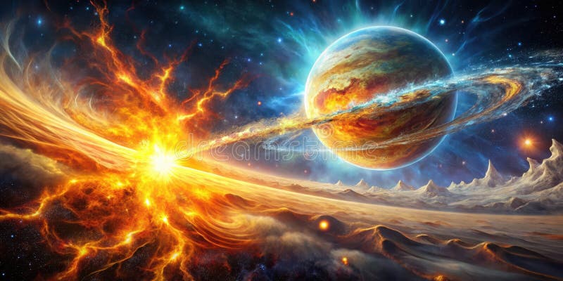 Cosmic Collision a Fiery Planetary Encounter and Celestial Ring ...