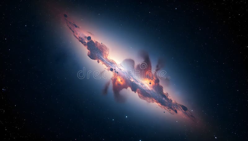 Cosmic Collision: a Galaxy Being Consumed by a Black Hole Stock ...