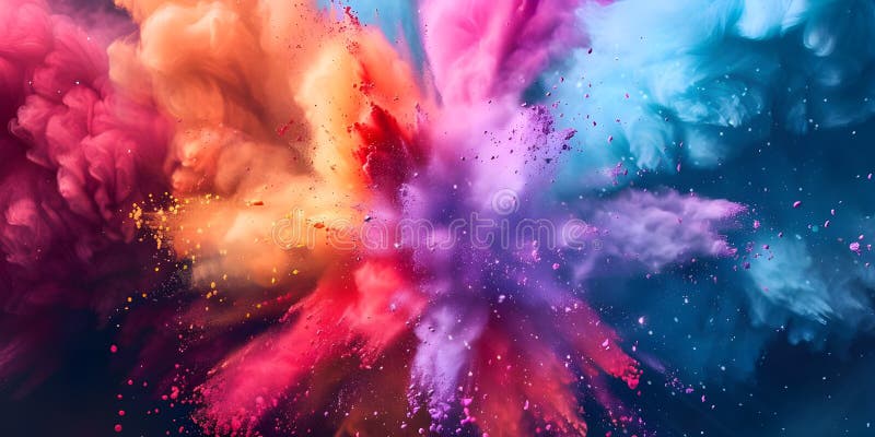 Cosmic Color Explosion: a Burst of Vibrant Hues Against a Dark ...