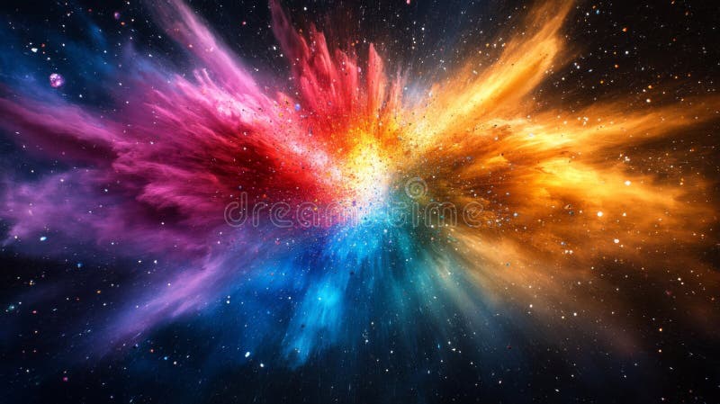 Cosmic Color Explosion a Stellar Nebula Burst Stock Illustration ...