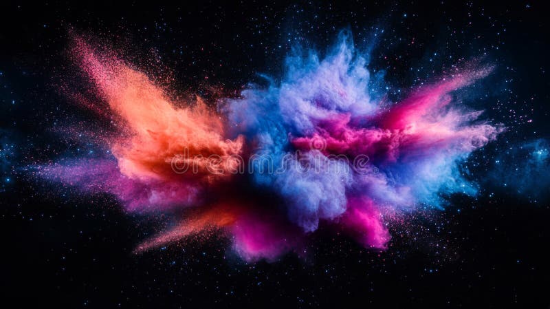 Cosmic Color Explosion a Vivid Nebula Display Stock Illustration ...