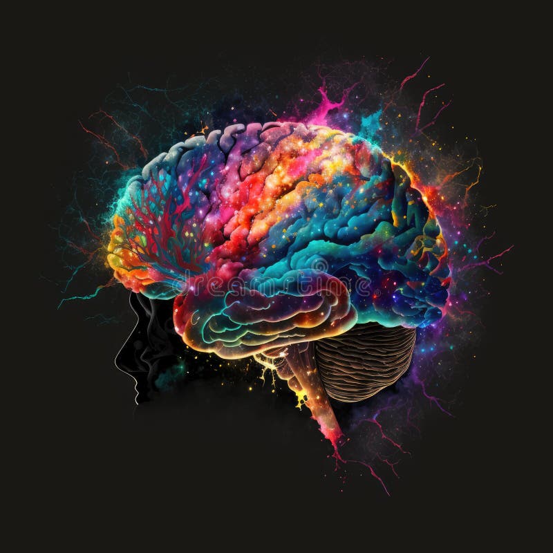 Cosmic Colorful Magic Brain Mind Thoughts Illustration, Universe Space ...