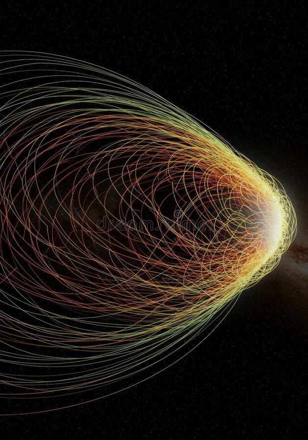 Cosmic Comet Trail in Dark Space Stock Illustration - Illustration of ...