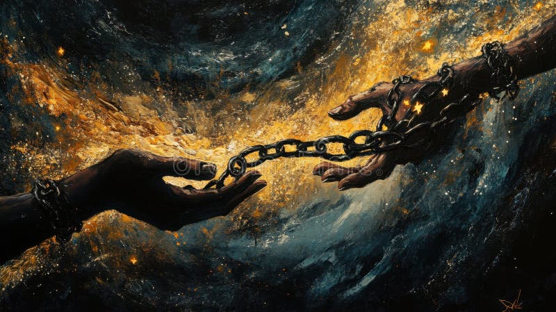 Cosmic Connection through Broken Chains, Conceptual Artwork ...