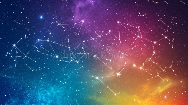 Cosmic Constellation Rainbow Nebula, Star Map, Astrology, Universe ...