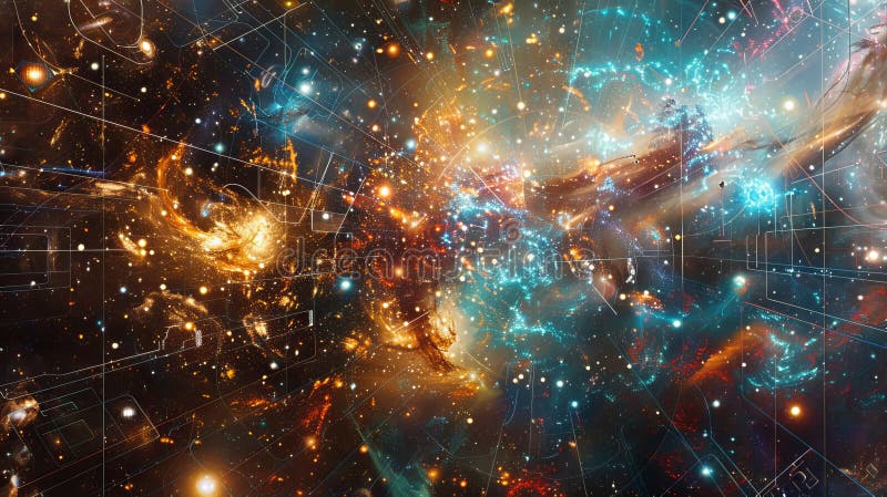 Cosmic Convergence an Abstract Art Piece Merging Infinite Universe with ...