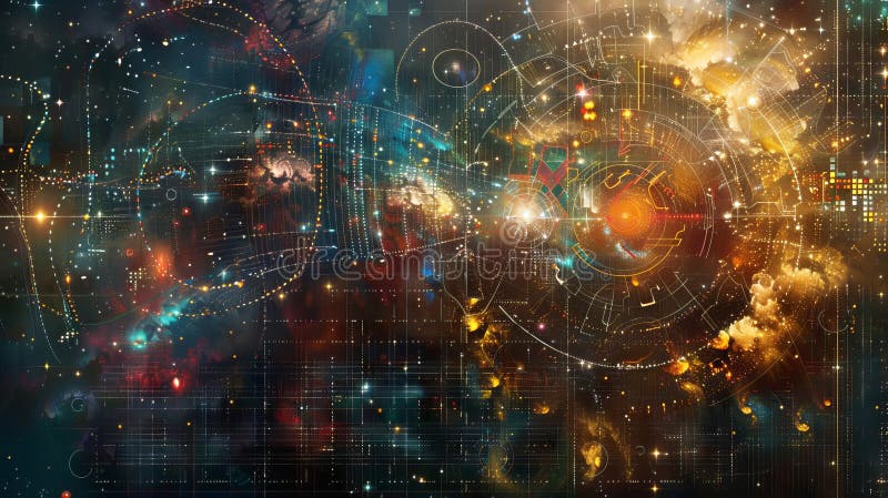 Cosmic Convergence an Abstract Artwork Merging Infinite Universe with ...