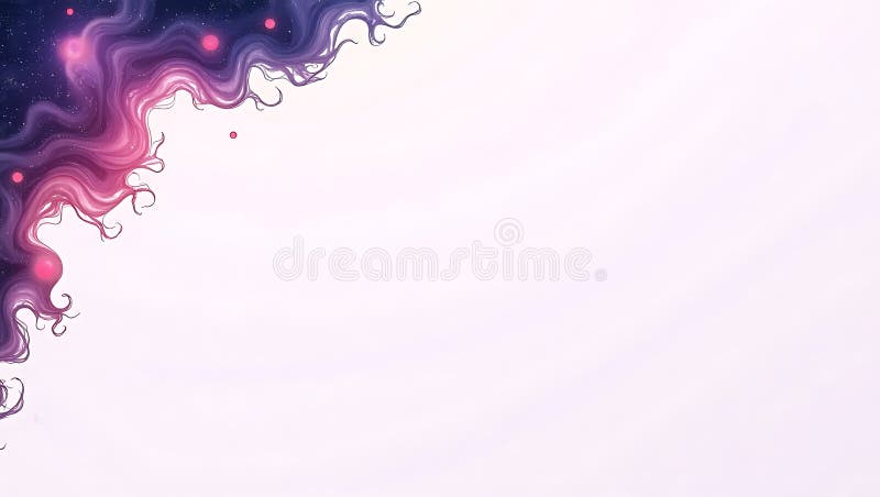 A Cosmic Corner with Flowing Purple and Pink Waves Against a Soft White ...