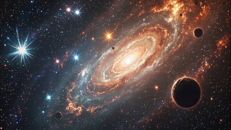 Cosmic Creation in Religious Art Stock Illustration - Illustration of ...