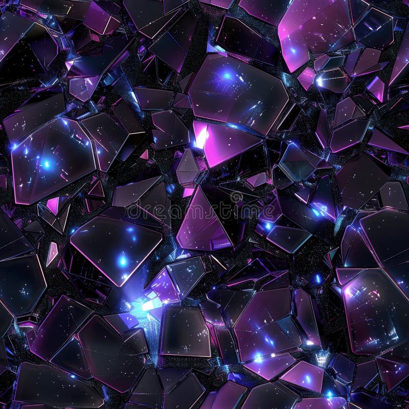 Cosmic Crystal Geometric Shapes in Dark Space Background Stock ...