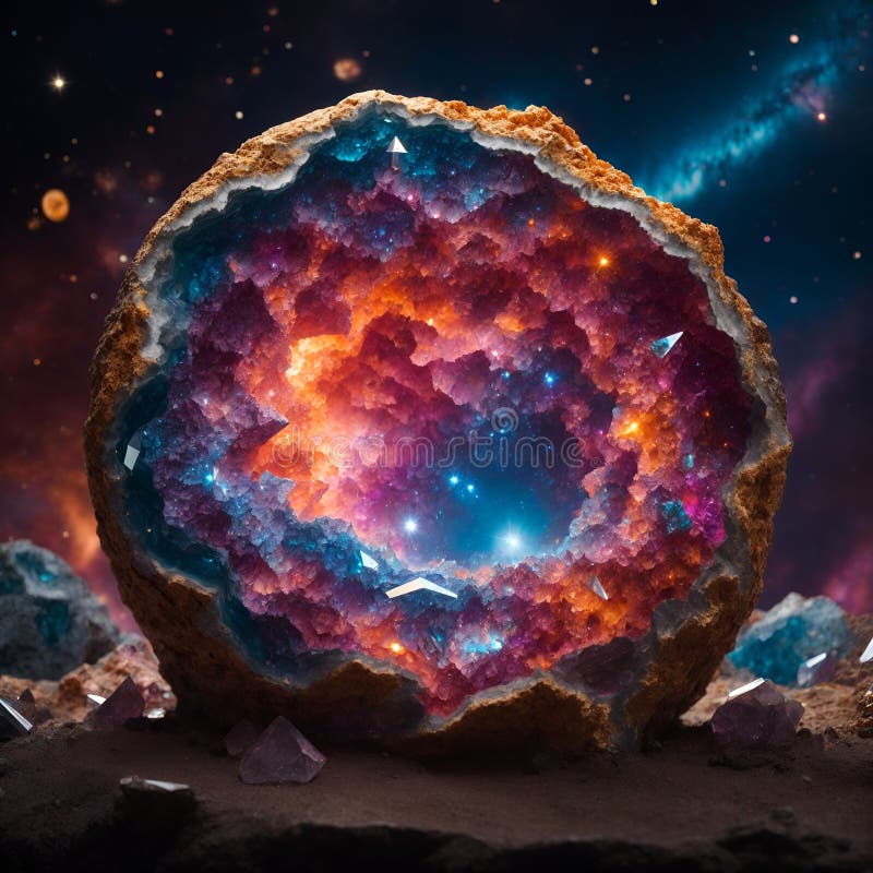 Cosmic Crystal. Hypnotic Cosmic Gem. Stock Illustration - Illustration ...