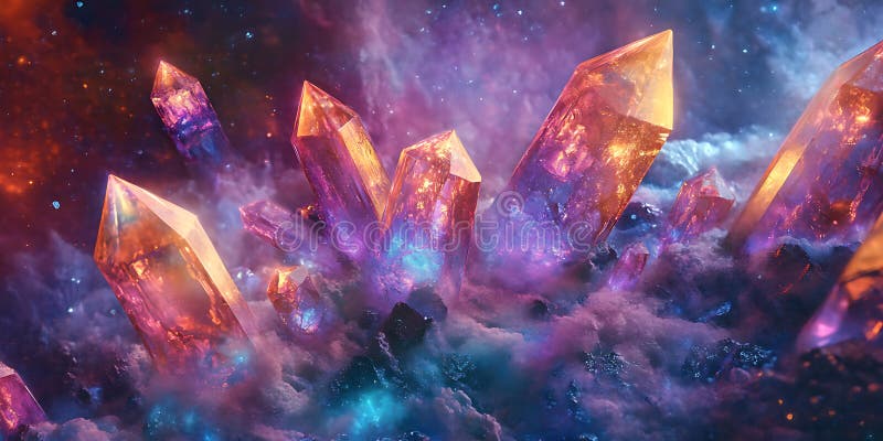 Cosmic Crystals: Stunning Nebula Background Images Stock Illustration ...