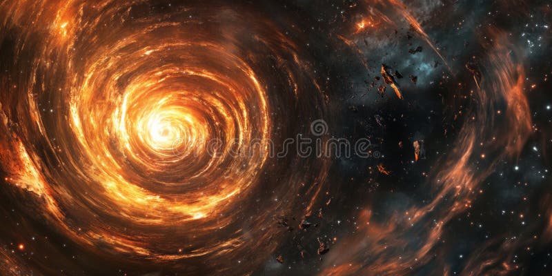 A Cosmic 3D Background of a Black Hole, Its Immense Gravitational Pull ...