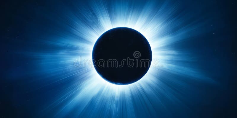 A Cosmic 3D Background Featuring a Celestial Eclipse, Where a Massive ...