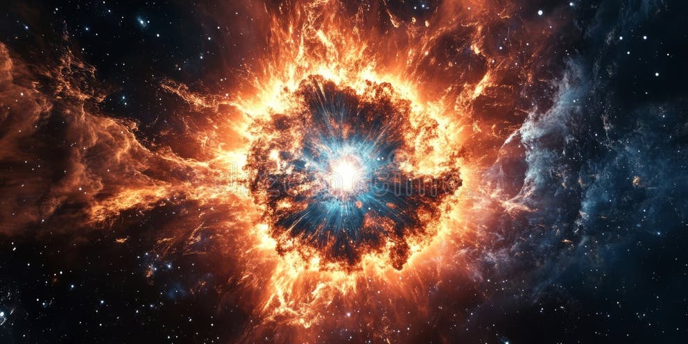 A Cosmic 3D Background Featuring a Dying Star in the Process of a ...