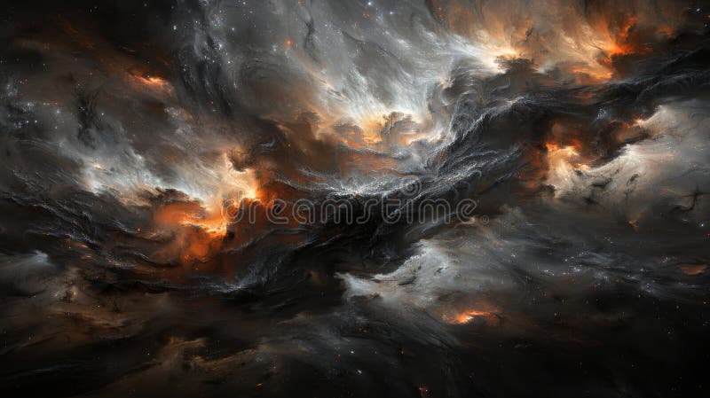 Cosmic Dance Abstract Nebula, Gas Clouds, and Star Clusters in Deep Space Exploration Background ...