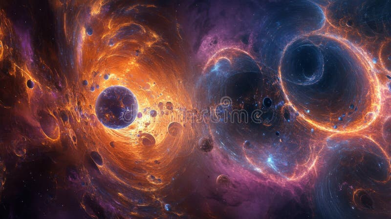 A Cosmic Dance of Fire and Ice, Planets Whirl in a Stellar Vortex Stock ...