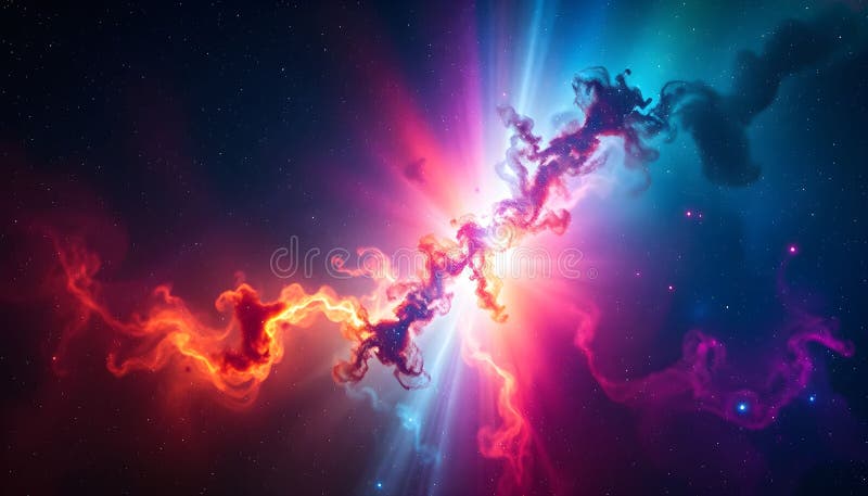 The Cosmic Dance of Light and Shadow in a Distant Nebula Stock ...