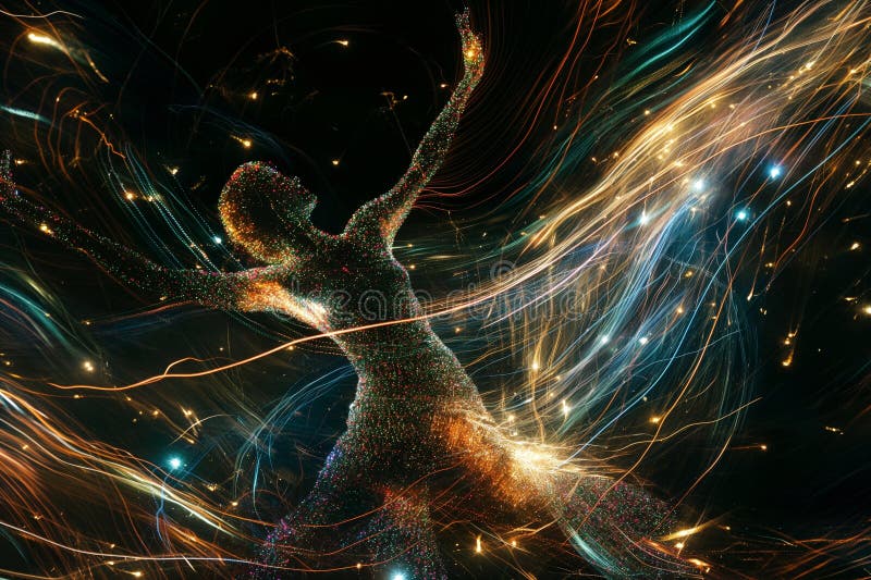 Cosmic Dance of Lights stock image. Image of light, concept - 313543957