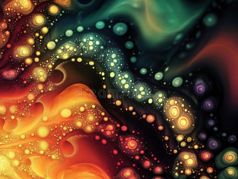 Cosmic Dance, a Symphony of Color and Form Stock Illustration ...