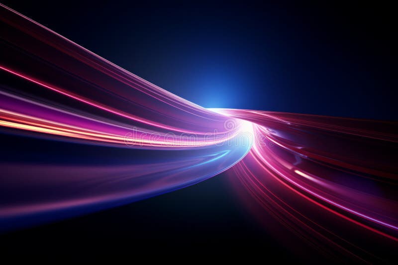 Cosmic Dance of Vibrant Light Streaks in Space, Generative AI Stock ...