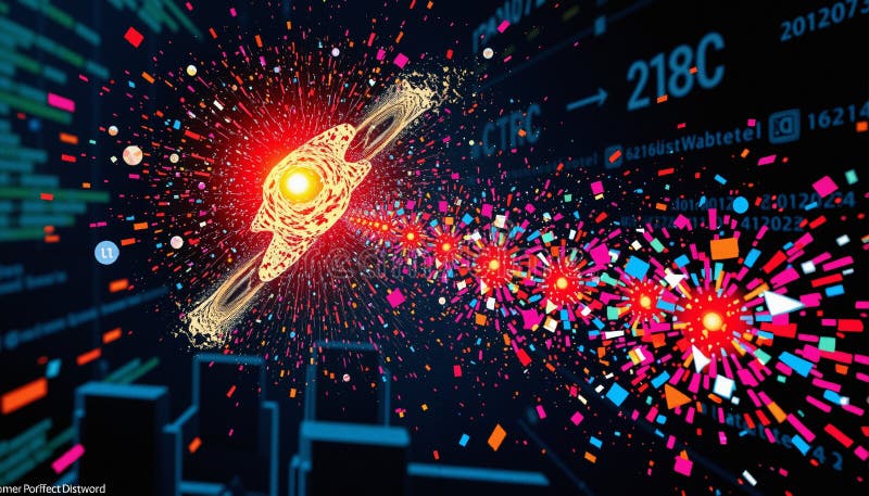 Cosmic Data Explosion Fusion Stock Photo - Image of galaxy, digital ...