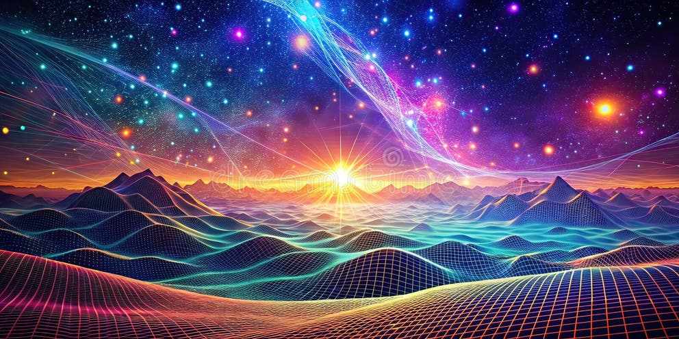 A Cosmic Data Stream Futuristic Abstract Landscape a Big Data SciFi Visualization of a Digital ...