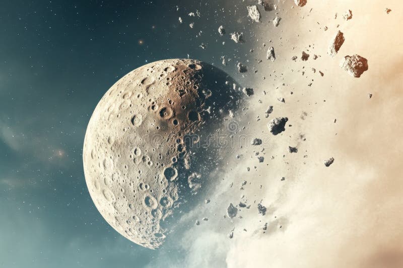 Cosmic Debris Colliding with the Moon in a Spectacular Celestial Event ...