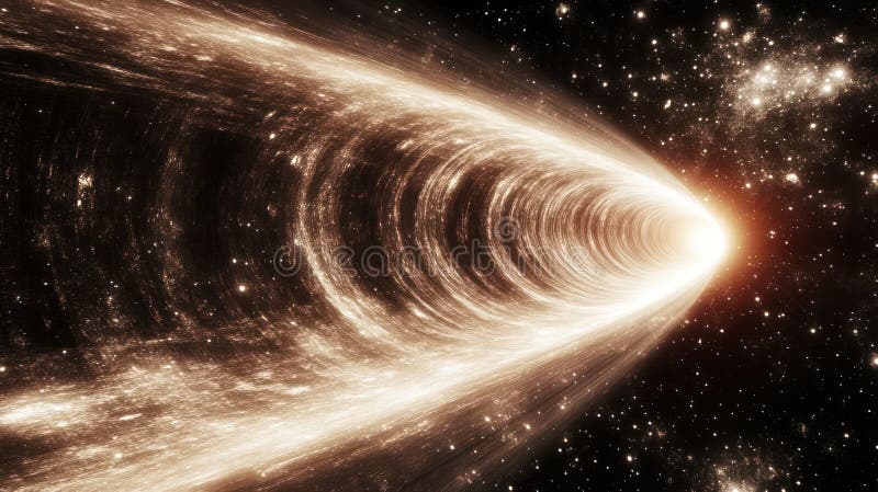 A Cosmic Depiction of a Swirling Vortex Leading To a Bright Celestial ...