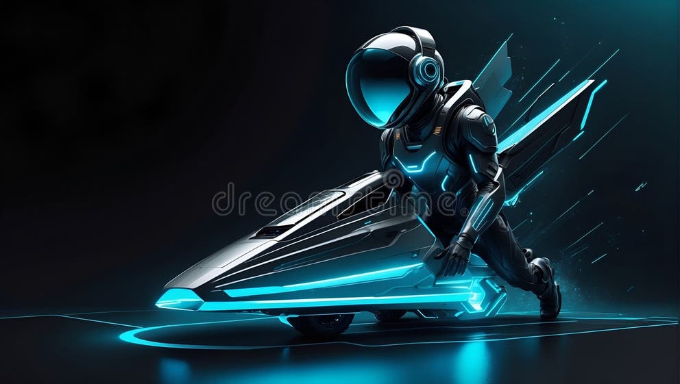 Cosmic Digital Realm: 3D Sci-fi Web Template. Generative Ai Stock ...