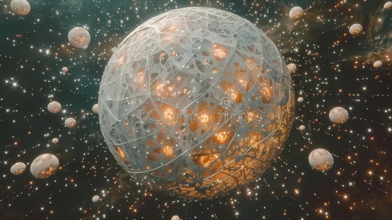Cosmic Digital Sphere AI Generative Stock Photo - Image of ...