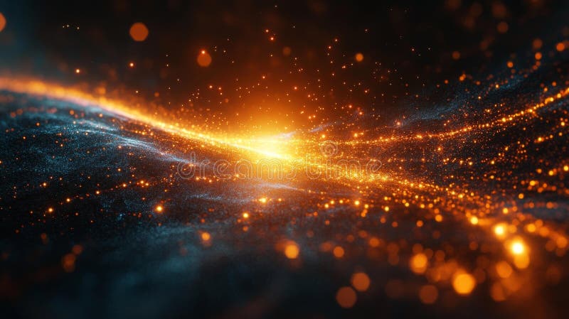 Vibrant Quantum Field with Dynamic Light Rays Interaction Stock ...