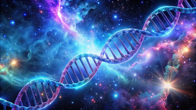 Cosmic Dna a Celestial Double Helix in a Nebula of Stars and Stardust ...