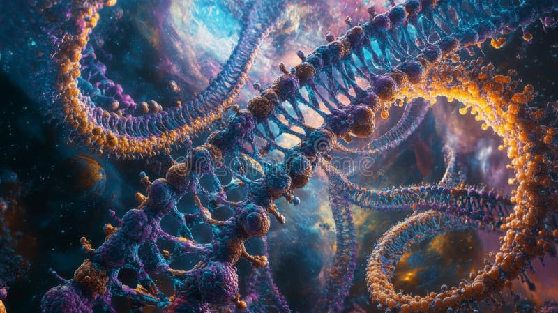 Cosmic DNA Helix Nebula Space Background Stock Illustration ...
