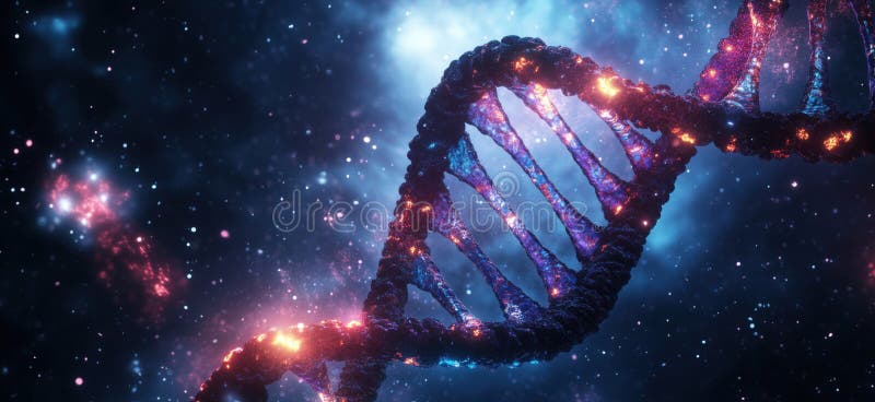 Dna Helix Space Vibrant Colors Scientific Background Stock Photos ...