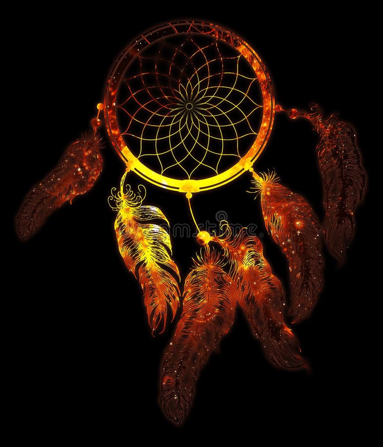 Cosmic Dreamcatcher design stock illustration. Illustration of american ...