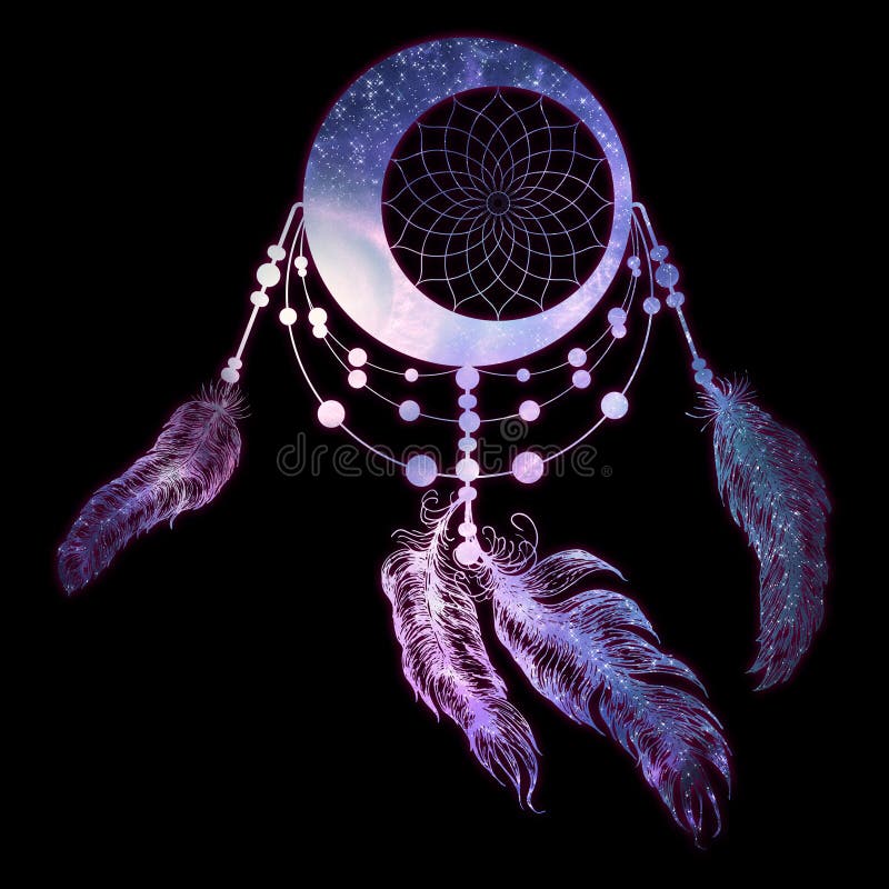 Cosmic Dreamcatcher design stock illustration. Illustration of ...