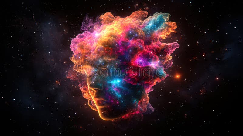 Cosmic Dreamscape, Enigmatic Nebula in Human Form in Vibrant Outer ...