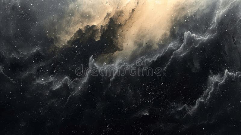 Cosmic Dust Cloud Abstract Painting Stock Image - Image of interstellar ...
