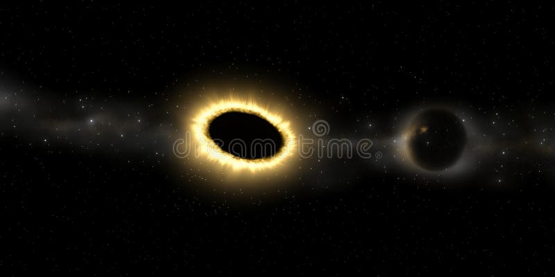 Cosmic Eclipse Black Hole Nebula Stars Galaxy Space Stock Illustration ...