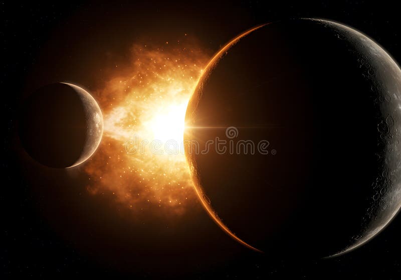 Cosmic Eclipse Visual Artwork Stock Illustration - Illustration of ...
