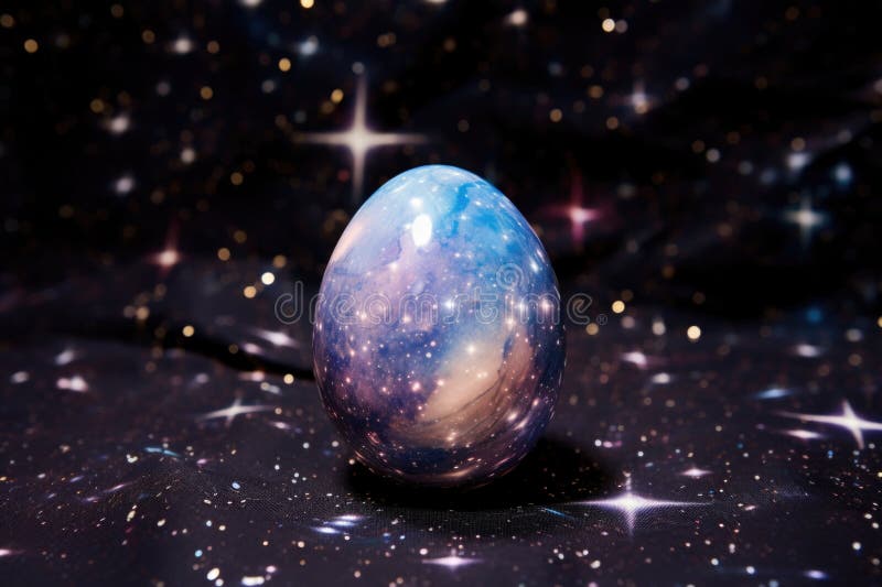 A Cosmic Egg Lying on a Bed of Glittering Stars Stock Photo - Image of ...