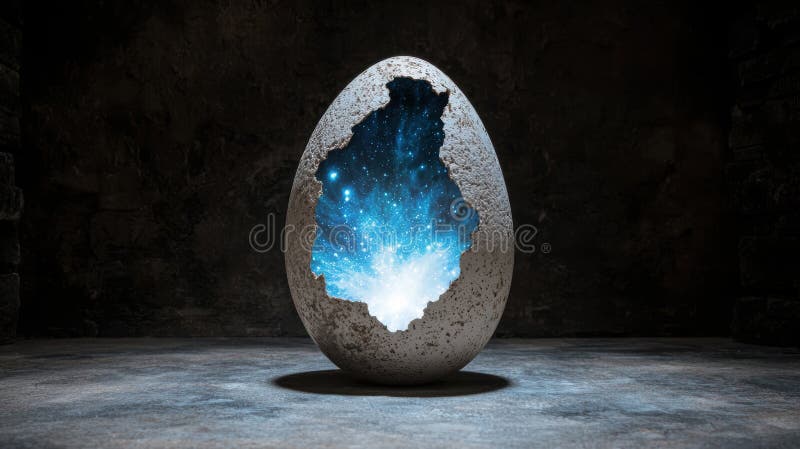 Cosmic Egg with Universe Inside Stock Illustration - Illustration of ...