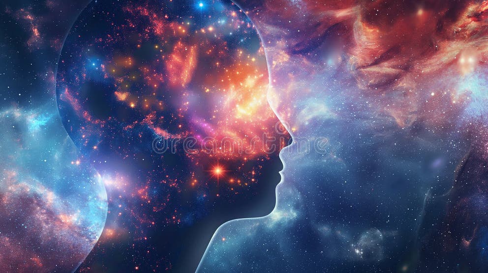 Cosmic Elements Blend with a Human Form, Symbolizing the Future of ...