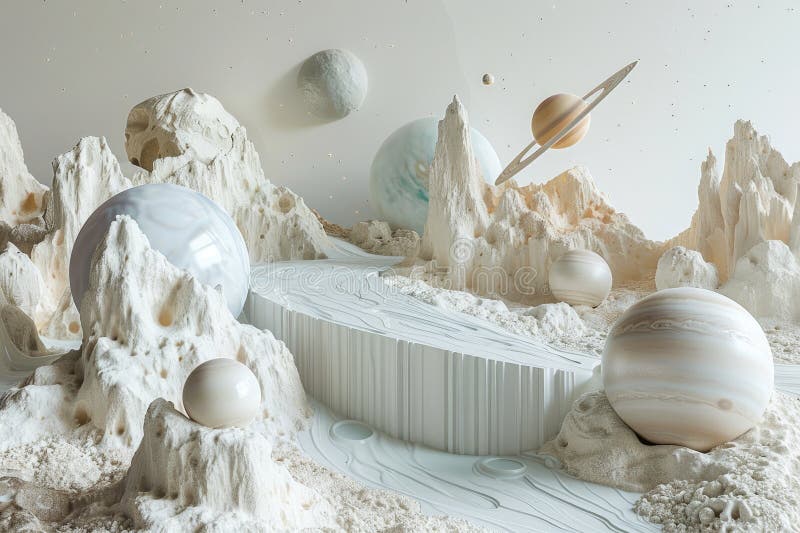 Cosmic Elements Like Stars and Planets Embedded in Marble Textures ...