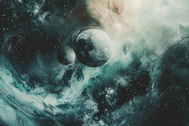 Cosmic Elements Like Stars and Planets Embedded in Marble Textures ...