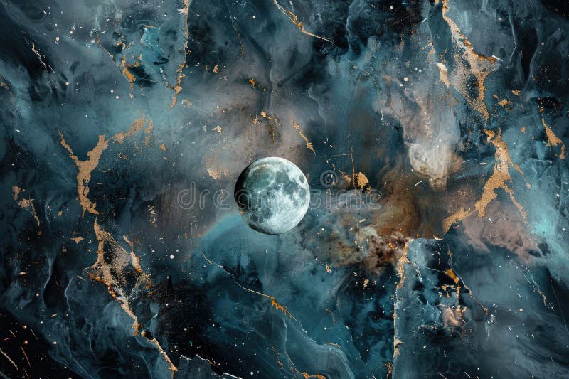 Cosmic Elements Like Stars and Planets Embedded in Marble Textures ...