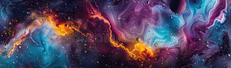 Cosmic Elements Like Stars and Planets Embedded in Marble Textures ...