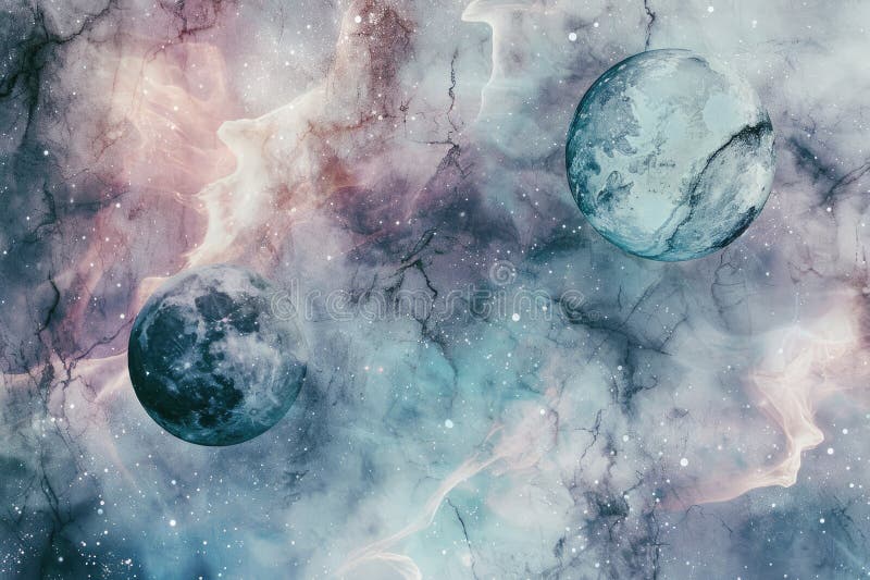 Cosmic Elements Like Stars and Planets Embedded in Marble Textures ...