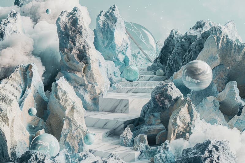 Cosmic Elements Like Stars and Planets Embedded in Marble Textures ...